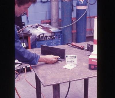 Fletcher Steel Ltd: 1985 Welding ready to tack - Fletcher Trust Archive